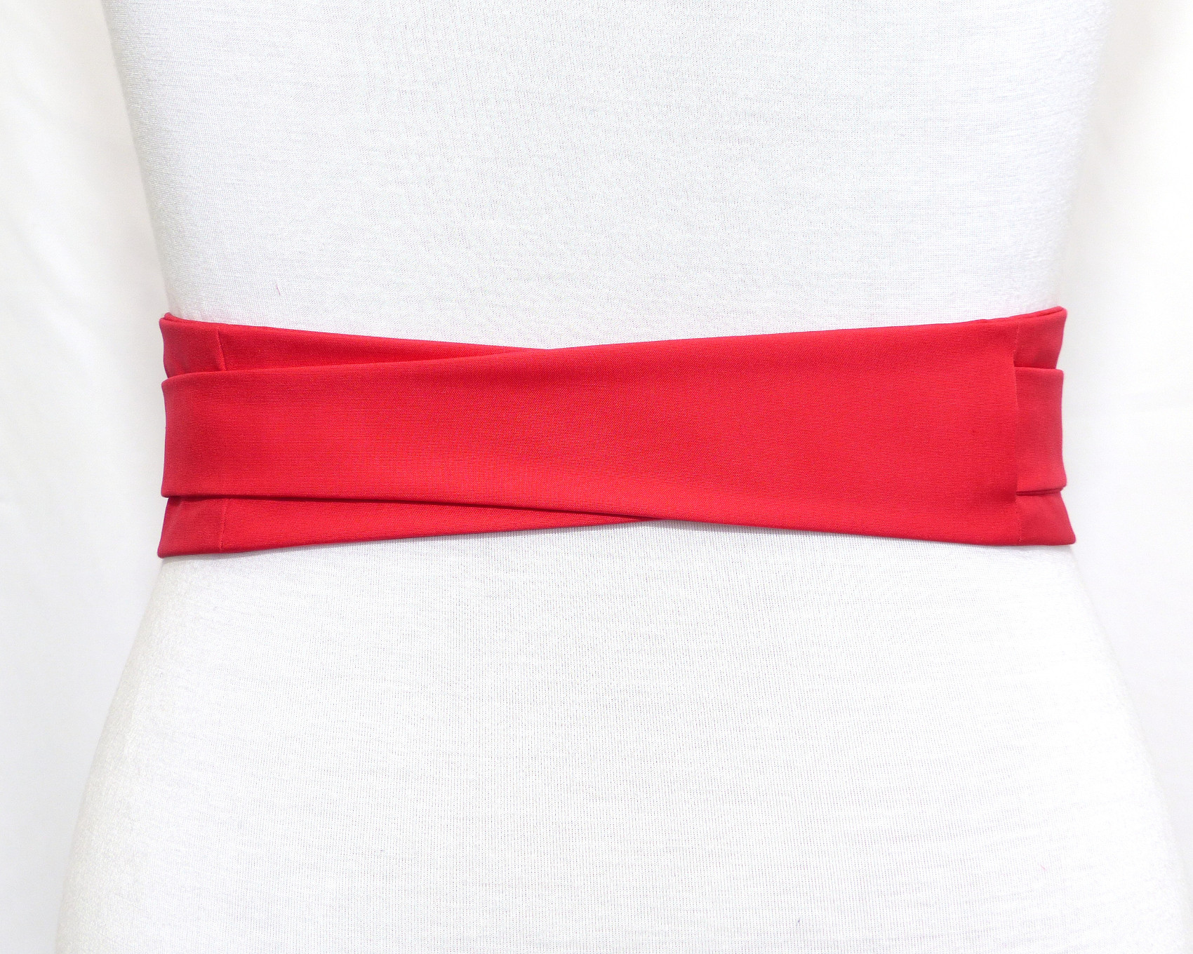 Red SILK Obi Waist Belt - Polina Couture