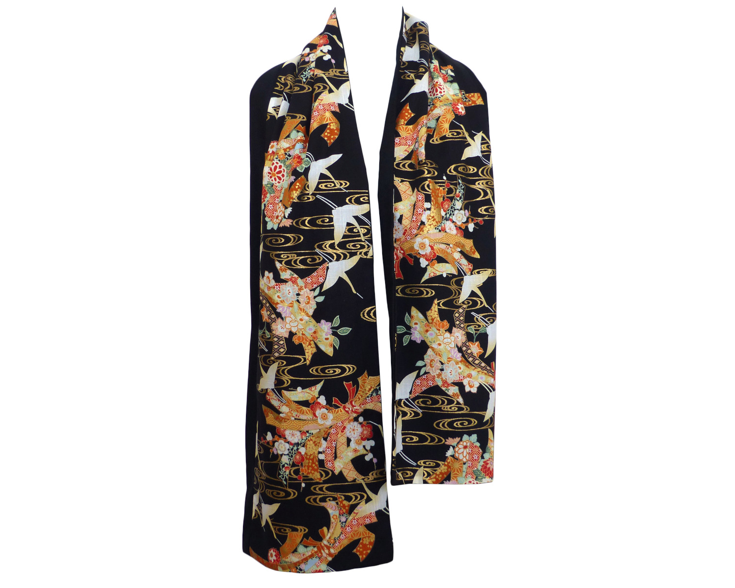 Classic Scarf with Black Wool & Stunning Cotton